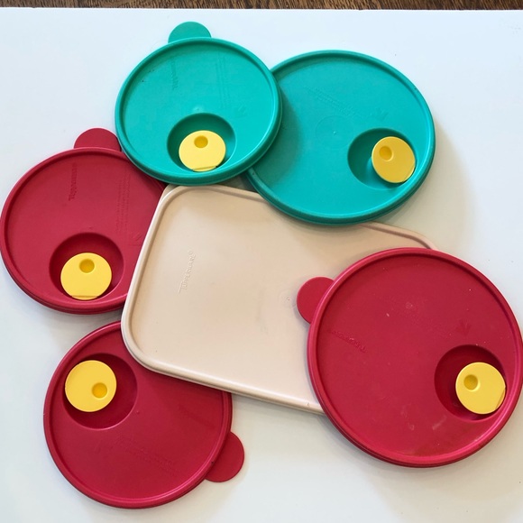 Tupperware | Dining | 6 Tupperware Replacement Lids Flip Top Pop Up ...